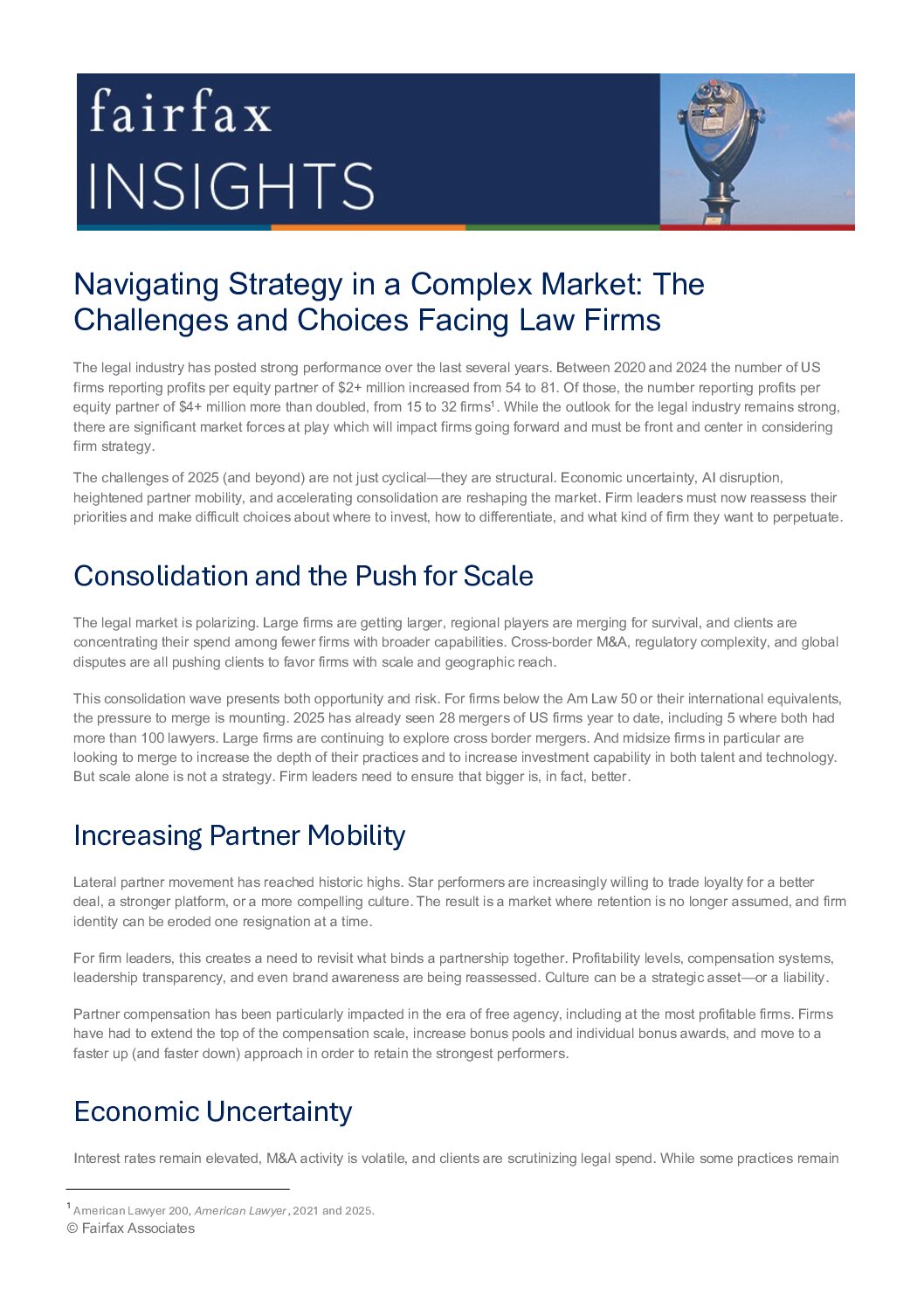 Fairfax Insight Navigating Strategy in a Complex Legal Market - Fairfax ...